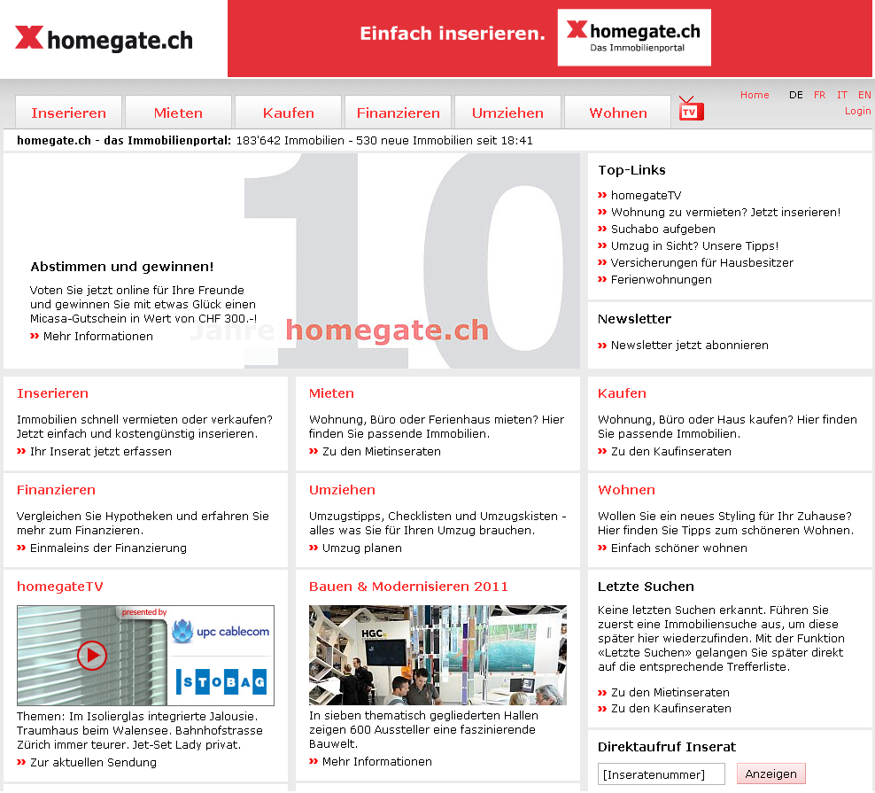 Einfach mieten und vermieten mit homegate.ch | Land der Erfinder – Das ...